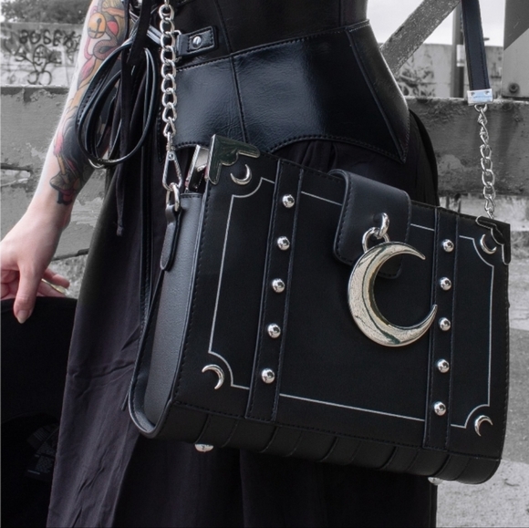Killstar | Bags | Killstar Myth Handbag Black Vegan Leather Moon Hardware | Poshmark